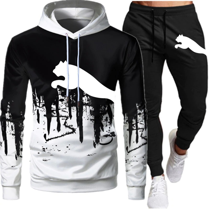 Ensemble De Survêtement Pour Homme 2 Pièces Sweat à Capuche Et
